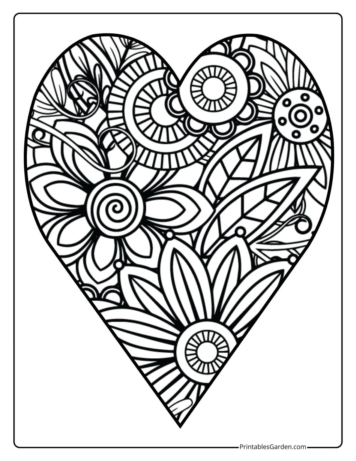 Free Heart Mandala Coloring Pages Printable PDFs