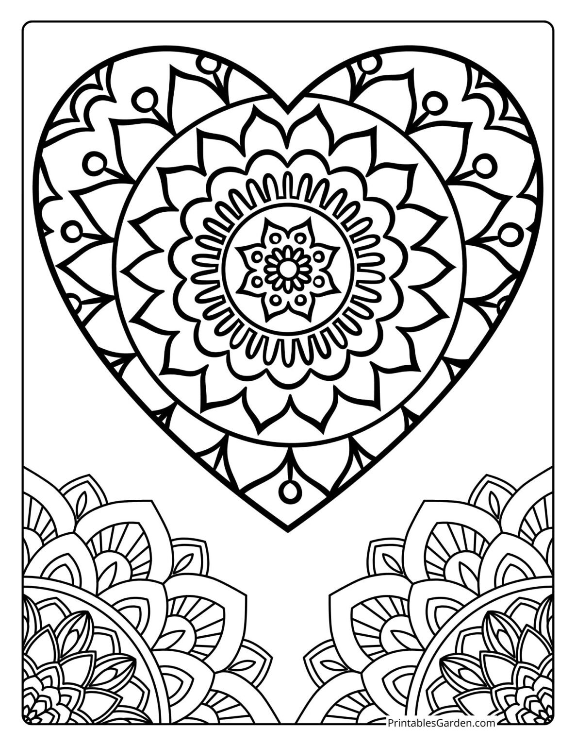 Free Heart Mandala Coloring Pages Printable PDFs