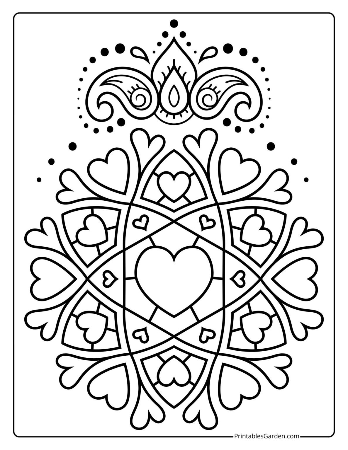 Free Heart Mandala Coloring Pages Printable PDFs