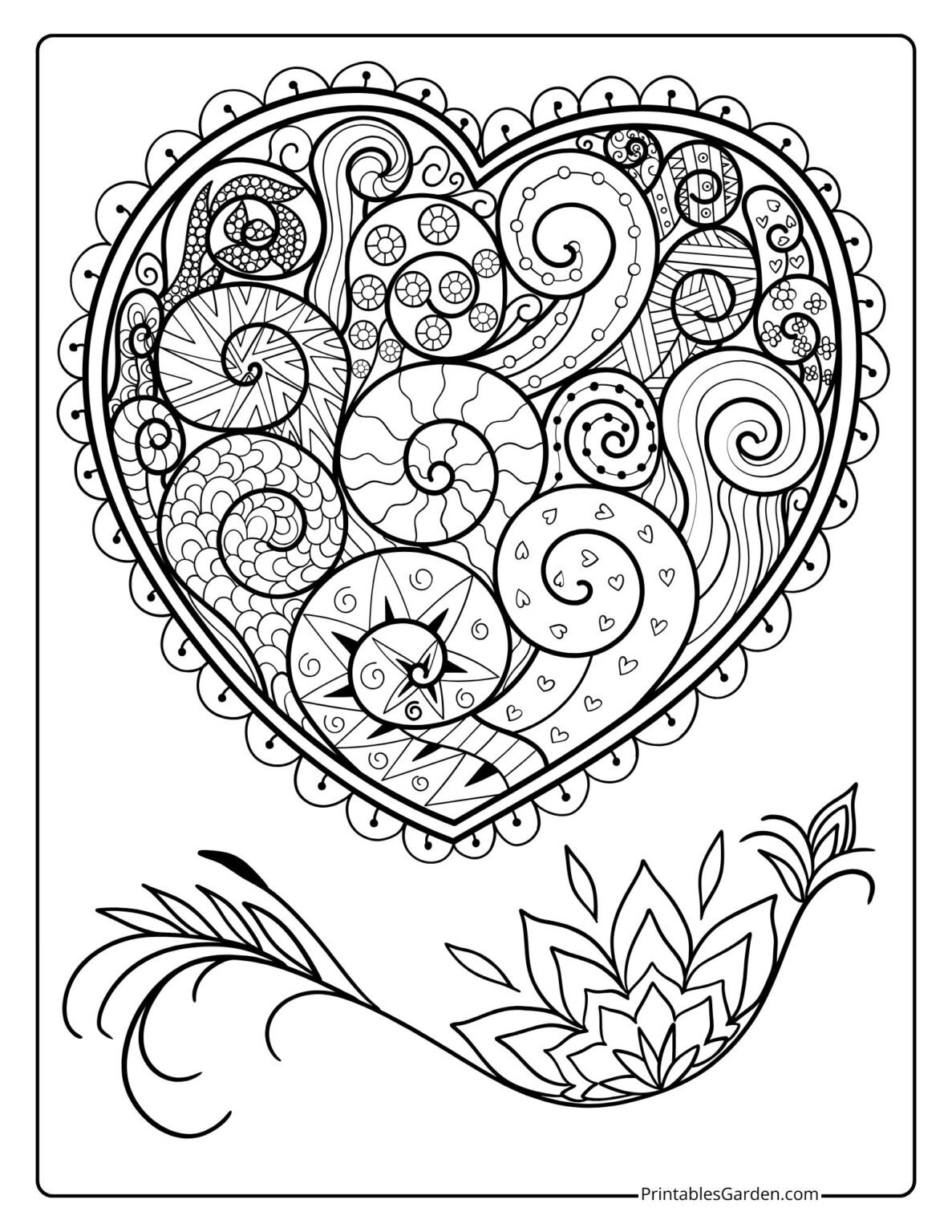Free Heart Mandala Coloring Pages Printable PDFs